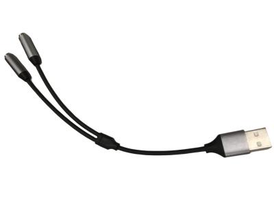China OEM Electronic Wire Harness One USB To Two 3.5mm Headphone Jack Adapter for sale