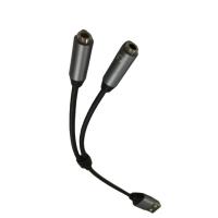 China OEM Electronic Wire Harness One USB To Two 3.5mm Headphone Jack Adapter for sale