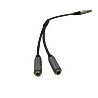 China OEM Electronic Wire Harness One USB To Two 3.5mm Headphone Jack Adapter for sale