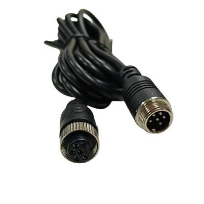 China Custom M12 6 Core Male to Female Sensor Wire Harness Video Camera Extension Cable for sale
