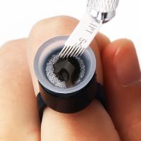 China Black Plastic Tattoo Ink Rings Cup For Holding , Cosmetic Tattoo Ink Supplies for sale