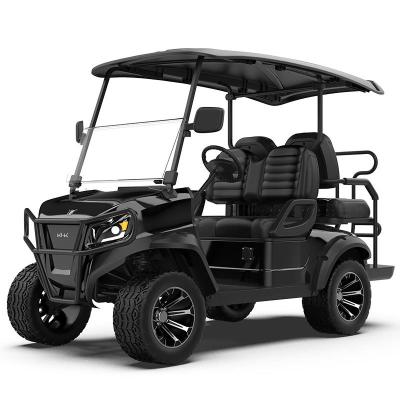 China 2024 Black 2+2 Seater Electric Golf Cart with 90km Range and 5kW Motor for Golf Courses and Resorts for sale
