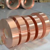 China Pure Copper Strip Roll 0.01-1mm Thickness 10-420mm Width Grounding Insulated Copper Tape for sale