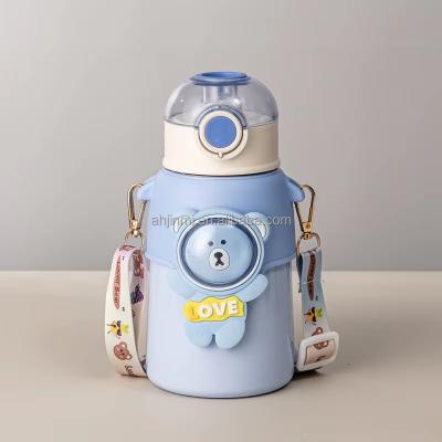 China Wholesale 500ml Double Wall Stainless Steel Children Thermos Cup with Straw Lid Custom Color for sale