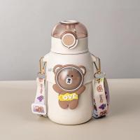 China Wholesale 500ml Double Wall Stainless Steel Children Thermos Cup with Straw Lid Custom Color for sale