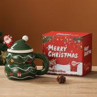 China Christmas Ceramic Mug 500ml Festive Gift Box Santa Snowman Design Custom Colors for sale