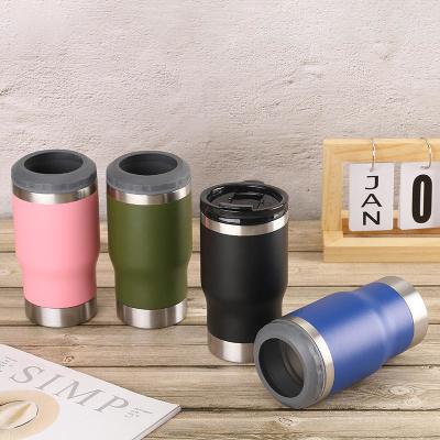 China 14oz Stainless Steel Double Wall Vacuum Insulated Can Cooler for 12oz Cans and Beer Bottles for sale