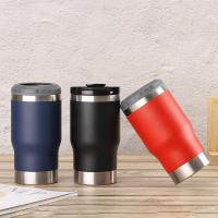 China 14oz Stainless Steel Double Wall Vacuum Insulated Can Cooler for 12oz Cans and Beer Bottles for sale