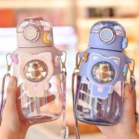 China Wholesale 680ml Plastic Water Bottle with Straw for Children Custom Color PC PP for sale