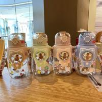 China Wholesale 680ml Plastic Water Bottle with Straw for Children Custom Color PC PP for sale