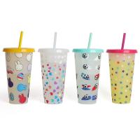 China 24oz BPA Free Plastic Color Changing Tumbler with Lid and Straw Customizable for sale