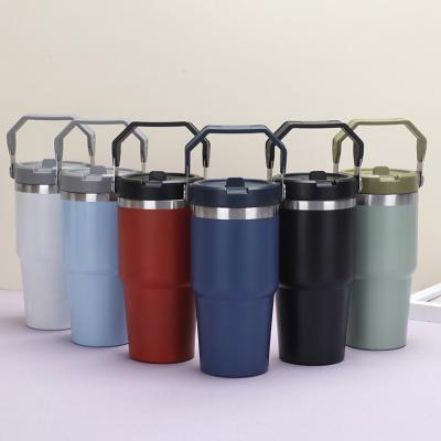 China 20oz 30oz Stainless Steel Double Wall Insulated Tumbler with Handle Custom Logo OEM for sale