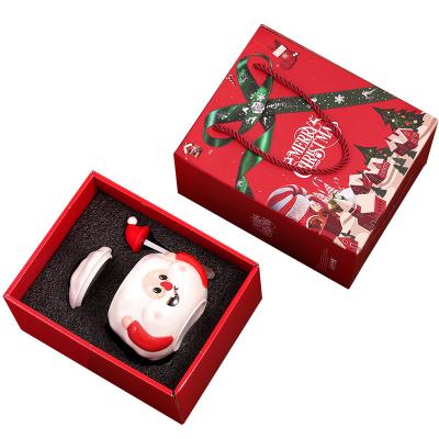 China Ceramic Christmas Santa Claus Mug with Lid Spoon 500ml Gift Box Coffee Mugs for sale