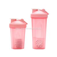 China 400ml BPA Free Plastic Protein Shaker Bottle with Mixing Lid and Measurement Scale for sale