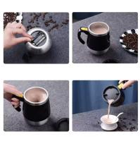 China Self Stirring Mug 450ml 304 Stainless Steel Electric Coffee Milk Bottle Portable Tumbler for sale