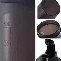 China 400ml Plastic Protein Shaker Bottle Leakproof Sports Blender Cup for Gym Fitness Black for sale