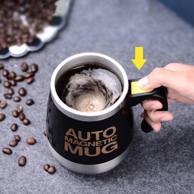 China Double Insulated Self Stirring Mug 450ml Electric Automatic Mixing Stainless Steel Travel Coffee Cup for sale