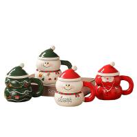 China Christmas Ceramic Mug 500ml Snowman Santa Design Gift Box with Spoon for sale