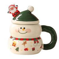 China Christmas Ceramic Mug 500ml Snowman Santa Design Gift Box with Spoon for sale