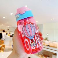 China 480ml Kids Plastic Water Bottle Leakproof Portable Straight Drink with Straw Custom Logo for sale