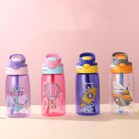 China 480ml Kids Plastic Water Bottle Leakproof Portable Straight Drink with Straw Custom Logo for sale