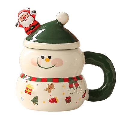 China Christmas Ceramic Mug Gift Box Set Snowman Santa Claus 401-500ml 8.5x6.8cm for sale