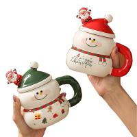 China Ceramic Christmas Mug 8.5x6.8cm 500ml Santa Snowman Design with Gift Box for sale
