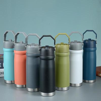 China Double Wall Stainless Steel Sport Water Bottle 550ml 650ml with Handle Custom Logo for sale