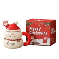 China Ceramic Christmas Mug 8.5x6.8cm 500ml Santa Snowman Design with Gift Box for sale