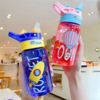 China Custom Logo 480ml Anti-Corrosion Coated Plastic Baby Drinking Water Bottle with Straws for sale