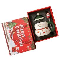 China Ceramic Christmas Milk Cup Mug 500ml Snowman Santa Design with Gift Box for sale