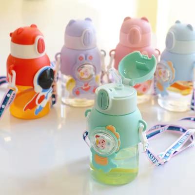 China Wholesale Children Plastic Water Bottle 600ml Anti-Drop Straw Cup Custom Color PC PP for sale
