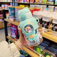 China Wholesale Children Plastic Water Bottle 600ml Anti-Drop Straw Cup Custom Color PC PP for sale