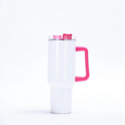 China 40oz Vacuum Insulated Stainless Steel Tumbler with Handle and Straw Lid for Car for sale