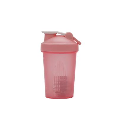 China 400ml Plastic Protein Shaker Bottle with Stainless Steel Mixing Ball for Gym for sale