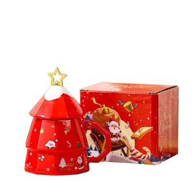 China Christmas Gift Ceramic Coffee Cup Mug With HANDGRIP And Ceramic Material And Gift Box for sale