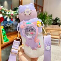 China Cute Bears Plastic Water Bottle 520ml with Straw Portable Large Capacity for Students for sale
