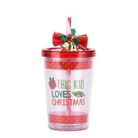 China Reusable 10oz Double Wall Clear Acrylic Plastic Water Tumbler with Straw BPA Free for sale