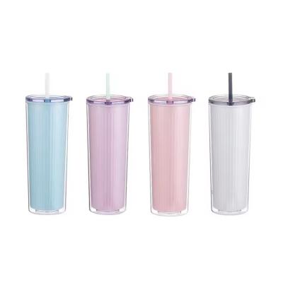 China 24oz Eco-Friendly Plastic Acrylic Double Wall Tumbler Water Bottle 185g for sale