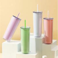 China 24oz Eco-Friendly Plastic Acrylic Double Wall Tumbler Water Bottle 185g for sale