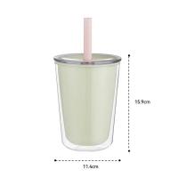 China TOUR Double Wall Portable Plastic Water Bottle With Straw Large Capacity Beverage Cup for sale