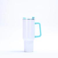 China 40oz Stainless Steel Tumbler with Handle and Straw Lid Insulated Car Cup for Work for sale