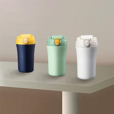 China Double Layer Stainless Steel Vacuum Thermos 420ml Outdoor Travel Mug with Handle for sale