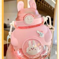 China Wholesale 1150ml Kids Plastic Water Bottle BPA Free Cute Straw Cup Custom Color Portable Drinking Bottle for sale