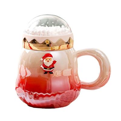 China Gradient Color Christmas Ceramic Gift Boxed Mugs Capacity 500ml Personal Gift Giving for sale
