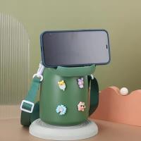 China 800ml Stainless Steel Vacuum Flask Big Belly Cup with Straw for Kids Cute Cartoon Design 316 for sale