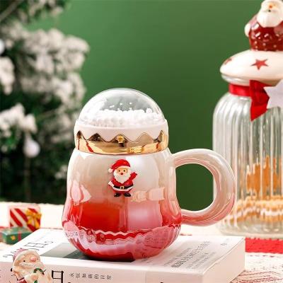 China Attractive Gradient Color Christmas Ceramic Gift Boxed Mugs with Customized Logo for sale