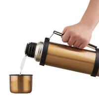 China 1200ml Stainless Steel Insulated Vacuum Cup Outdoor Travel Coffee Pot Gold for sale