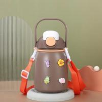 China Custom Logo 800ml Insulated Stainless Steel Water Bottle Big Belly Cup for Kids with Straw for sale