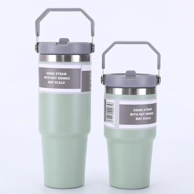 China Stainless Steel Coffee Tumbler with Handle 20oz 30oz Custom Logo Insulated Travel Mug for sale